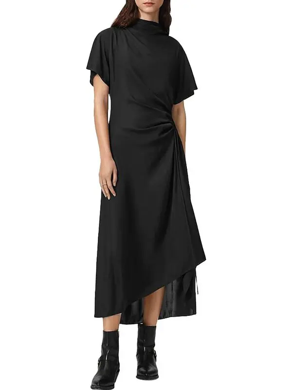ALLSAINTS Rosie Silk Blend Midi Dress - Black