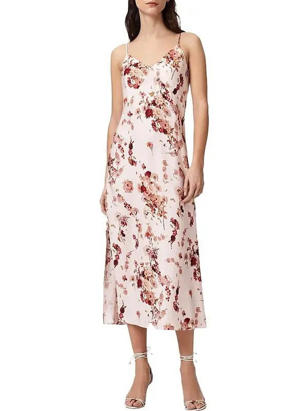 ALLSAINTS Melody Silk Midi Dress - Armada Soft Pink