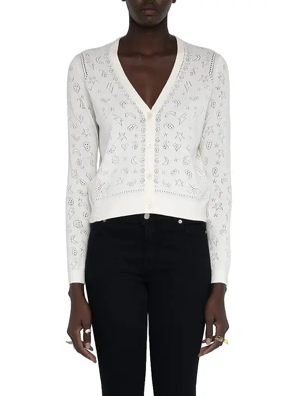 Zadig&Voltaire Manala Bandana Cardigan - Eggshell