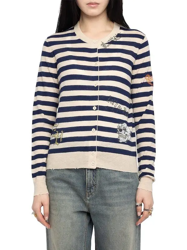 Zadig&Voltaire Missya Cashmere Embellished Cardigan - Marine