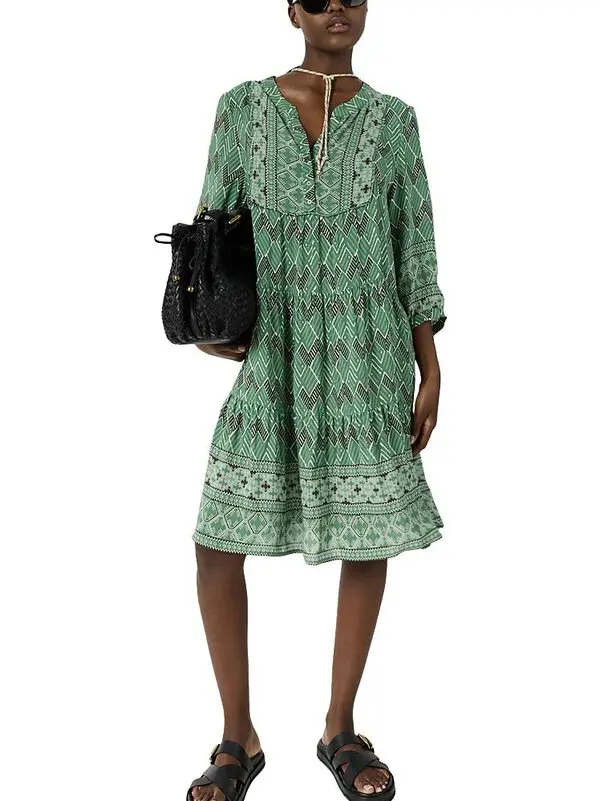 Gerard Darel Rim Tiered Dress - Green
