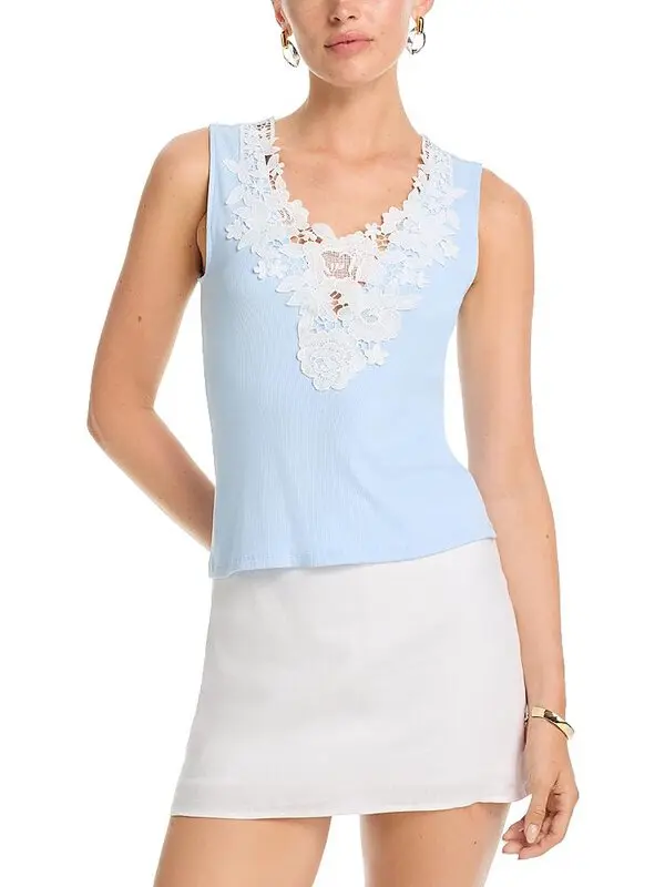 Generation Love Elna Lace Combo Top - Light Blue