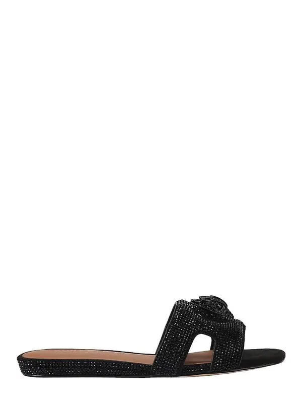 Kurt Geiger Eagle Cutout Flat Sandals - Black