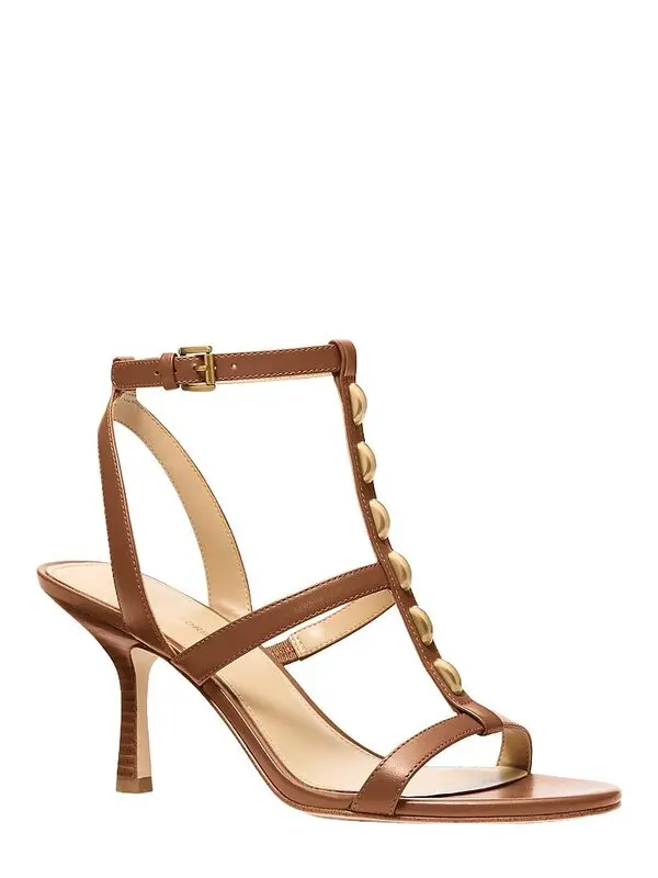 Michael Kors Nara Mid Heel Sandals - Luggage