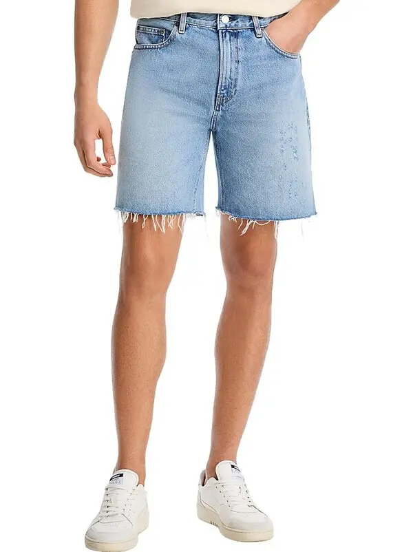 FRAME Relaxed Fit Raw Hem Denim Shorts - Aeris