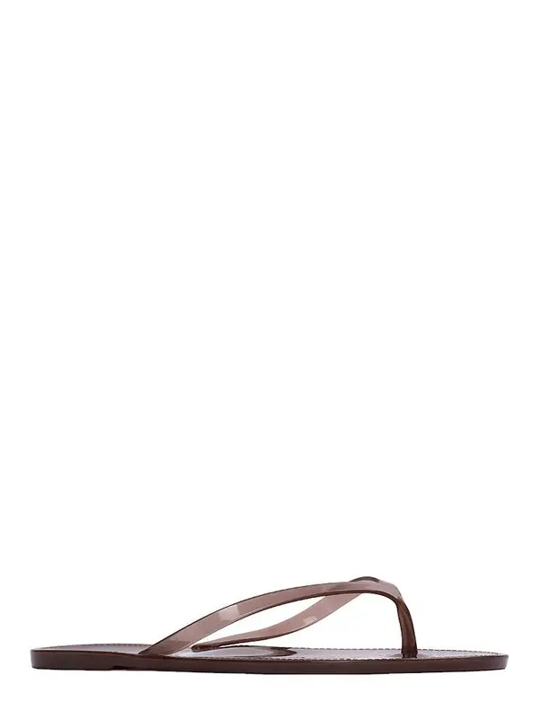 BLACK SUEDE STUDIO Crystal Jelly Flip Flops - Chestnut