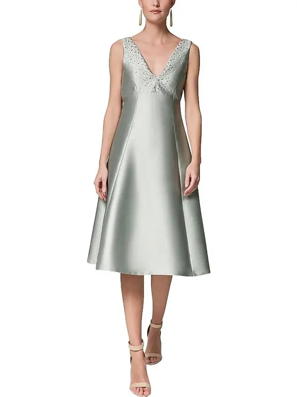 Donna Karan New York Sleeveless Studded A-line Midi Dress - Blue Frost