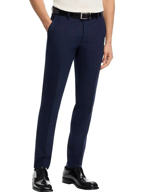 BOSS Wenten Textured Performance Wool Extra Slim Fit Suit Pants - Dark Blue