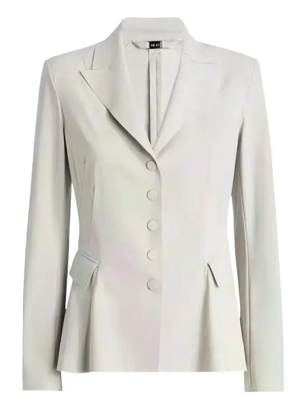 High Fitted Blazer With Peplum Hem - Grey