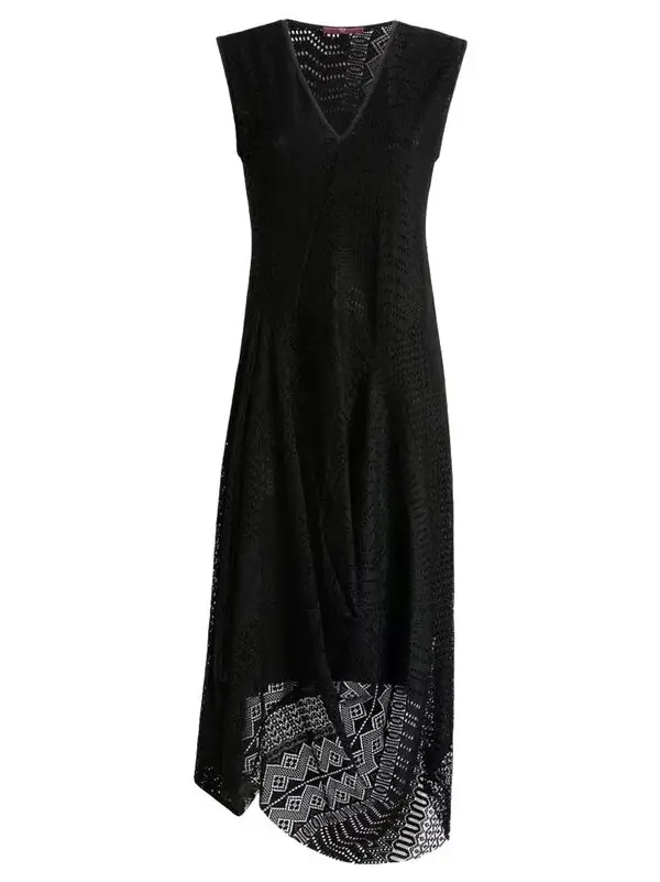 High Sleeveless Midi Dress - Black