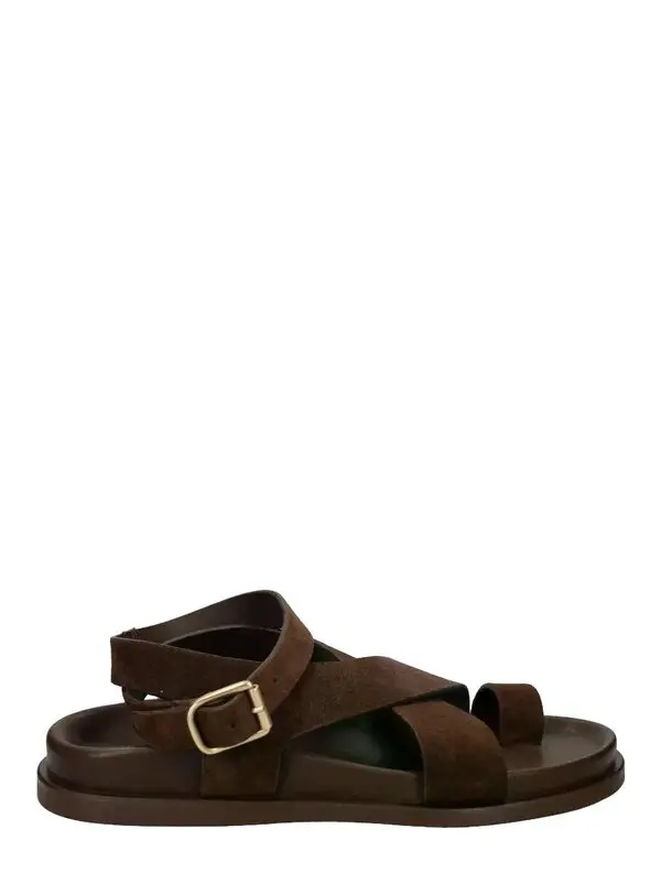 BIBI LOU Suede Crossover Sandals - Brown