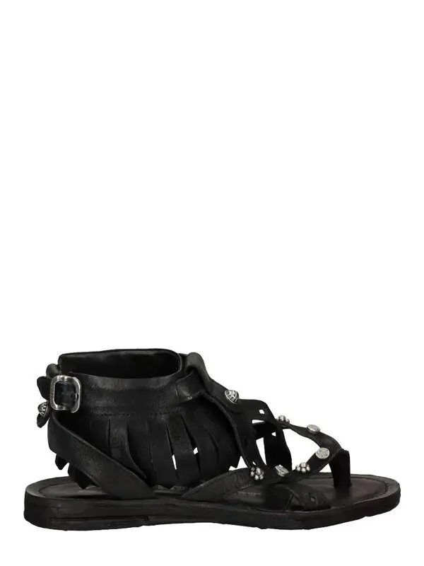 A.S.98 Fringed Sandals - Black