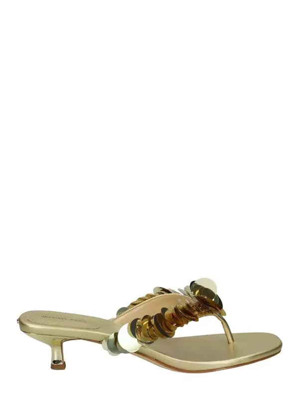 Michael Kors Loretta Sequined Sandals - Gold