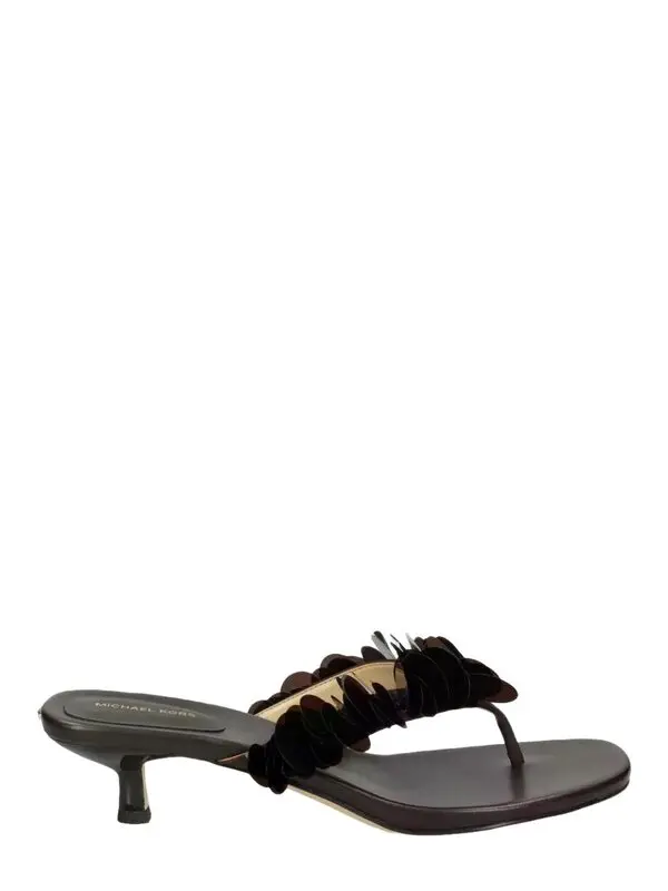 Michael Kors Loretta Embellished Thong Sandals - Brown