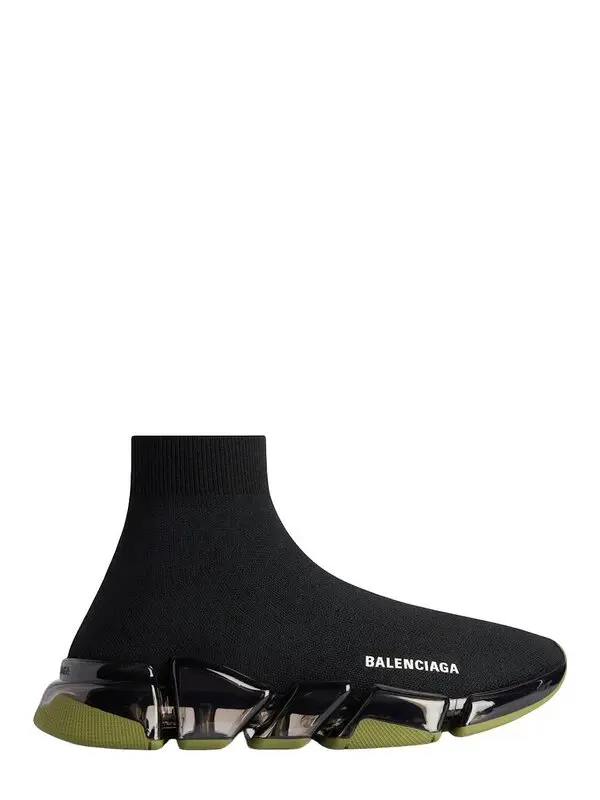 Balenciaga Speed 2.0 Clear Sole Sneakers - Black/khaki