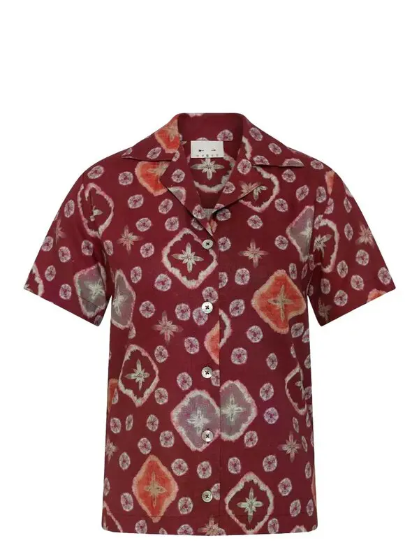 The Upside Patterned Short-sleeve Shirt - Brown