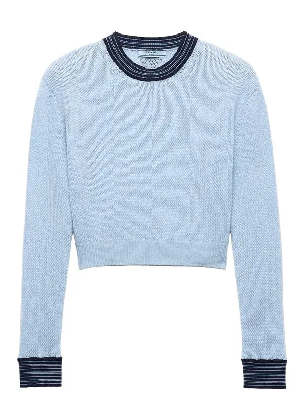 Prada Cashmere Crew-neck Sweater - Light Blue