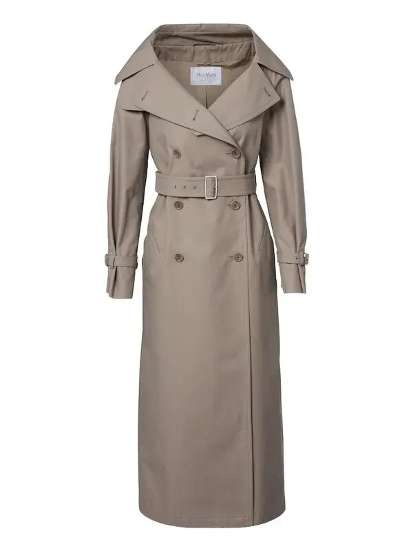 Max Mara Pancia Cotton Gabardine Trench Coat - Grey