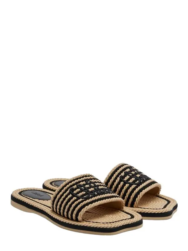 Chloé Logo Slides - Black