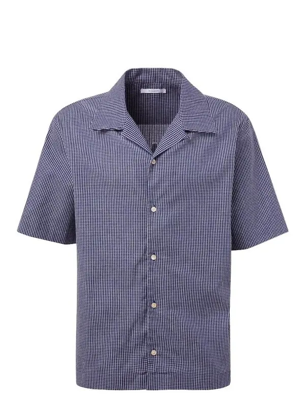 Givenchy Checked Cotton Bowling Shirt - Blue