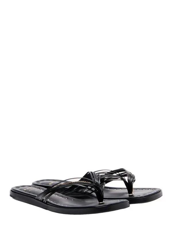 Sacai Leather Thong Sandals - Black
