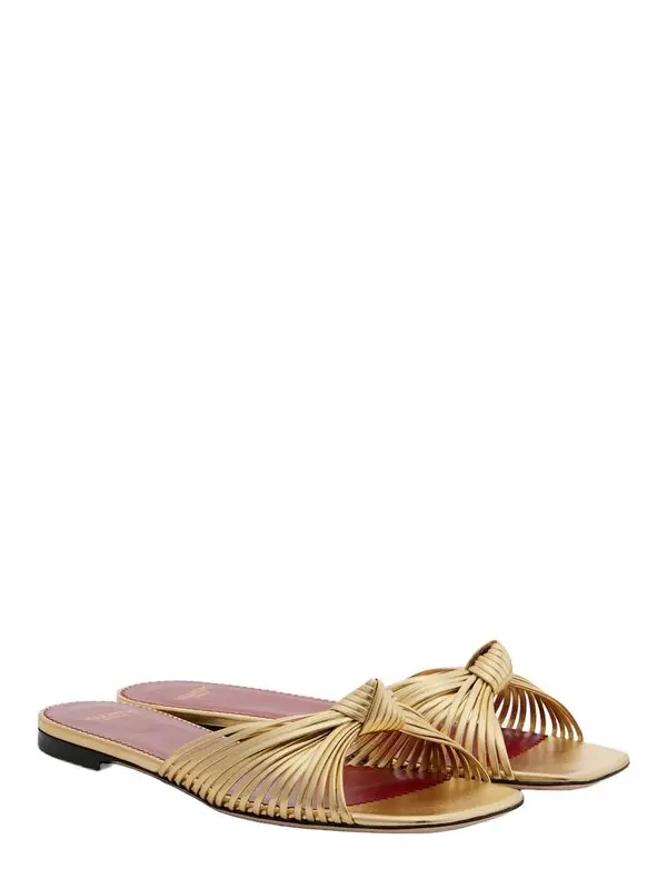 Valentino Garavani Annet Metallic Slides - Gold