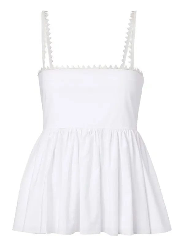 Jacquemus Traversin Cotton Poplin Peplum Top - White