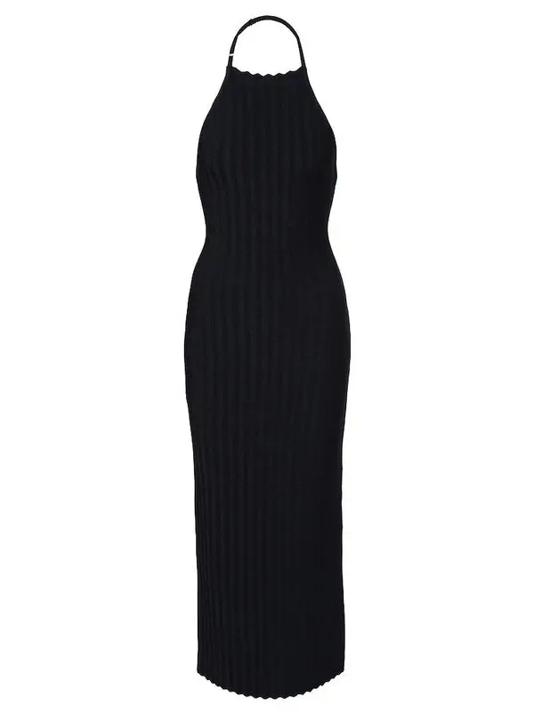 Jacquemus Tablier Knitted Midi Dress - Blue