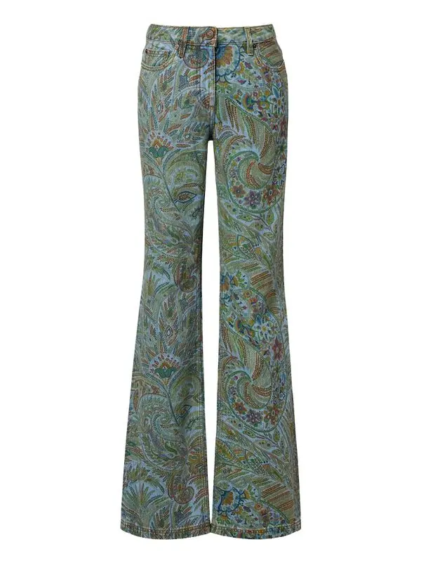 Etro Paisley Flared Jeans - Blue
