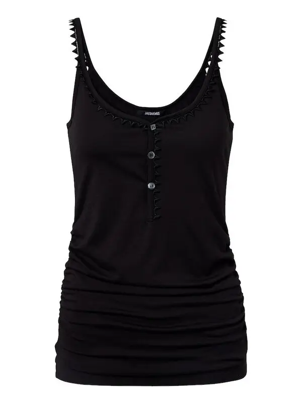 Jacquemus Clavela Cotton Tank Top - Black