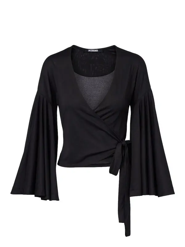 Jacquemus Ventadou Wrap Top - Black