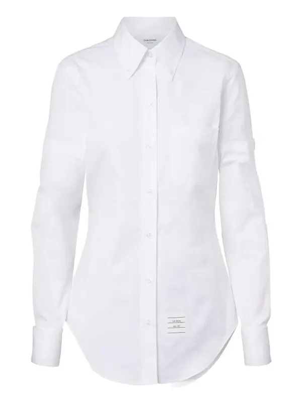 Thom Browne Logo Cotton Shirt - White