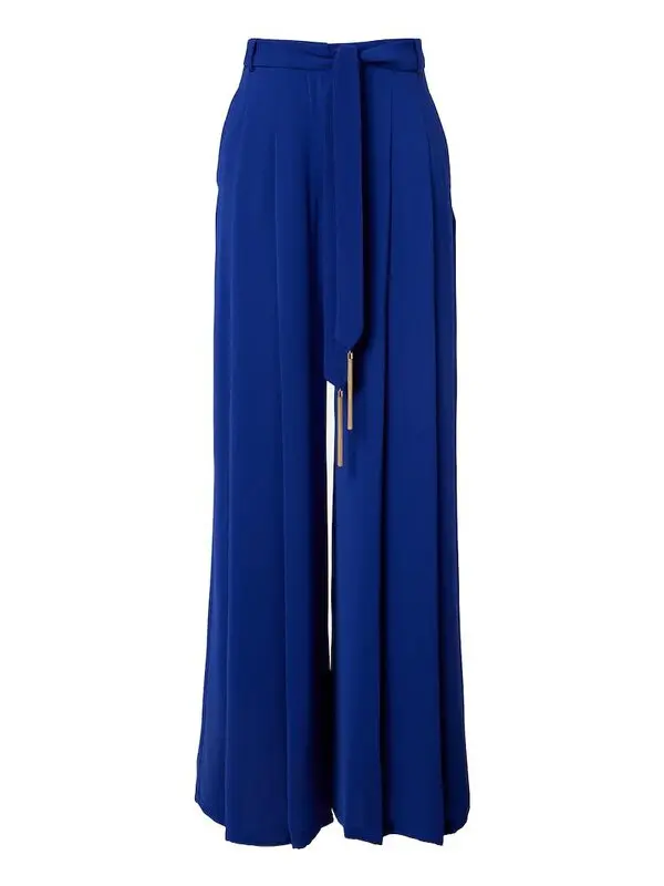 Max Mara Valico Pleated Wide-leg Pants - Blue