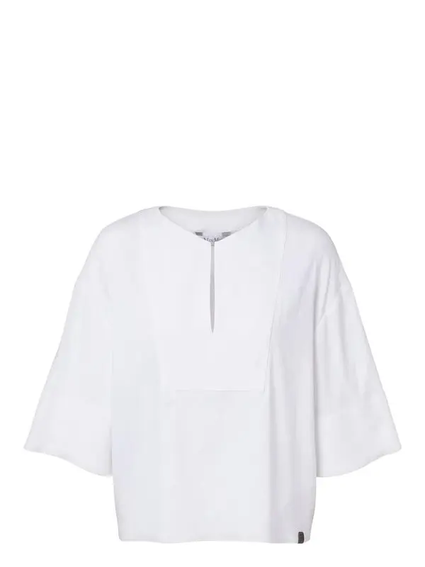 Max Mara Sospiro Linen-blend Top - White