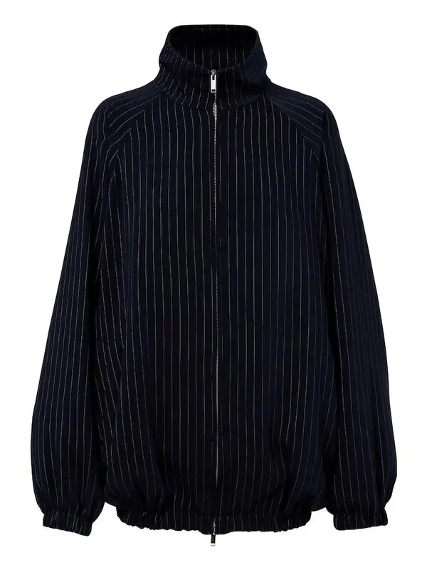 THE FRANKIE SHOP Baxter Pinstripe Oversized Jacket - Blue