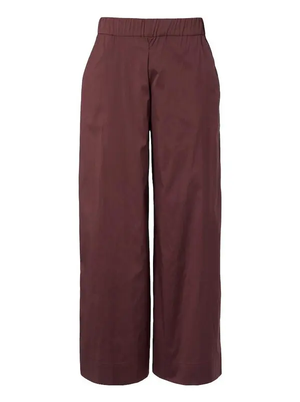 Max Mara Pece Cotton-blend Wide-leg Pants - Purple