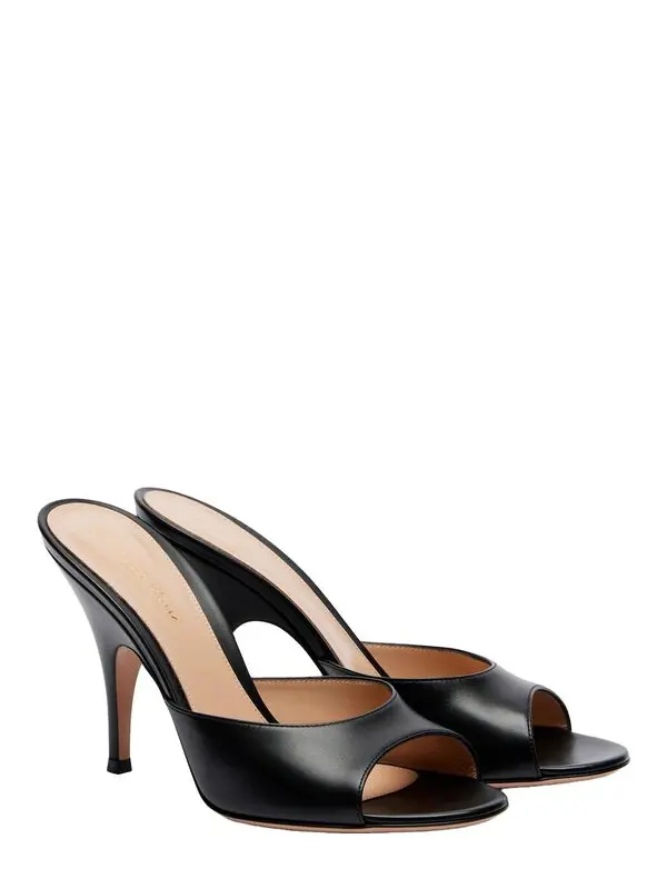 GIANVITO ROSSI Sofia Leather Mules - Black