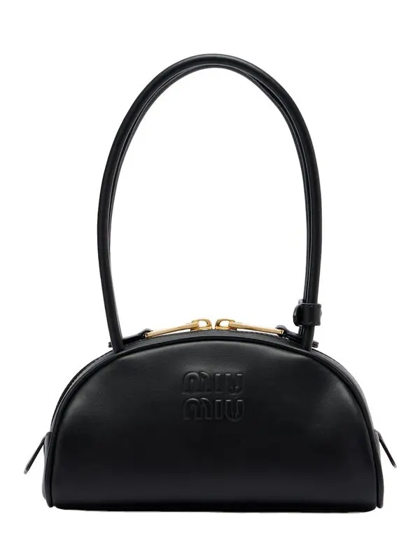 Miu Miu Beau Small Leather Bowling Bag - Black