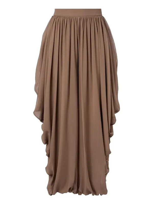 Elie Saab Draped Silk Pants - Beige