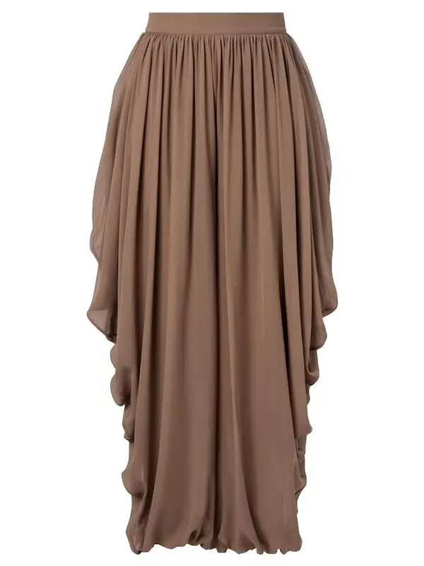 Elie Saab Draped Silk Pants - Beige
