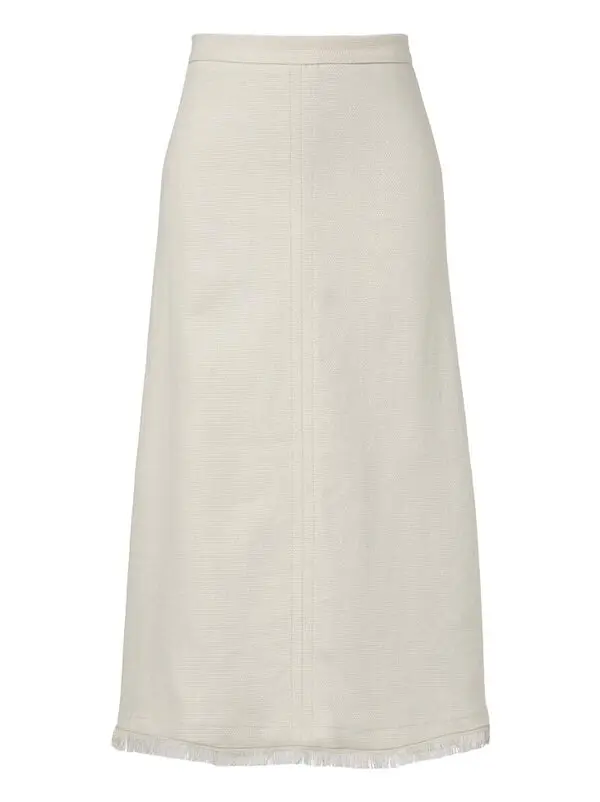 Max Mara Fiocchi Linen And Cotton Midi Skirt - Beige