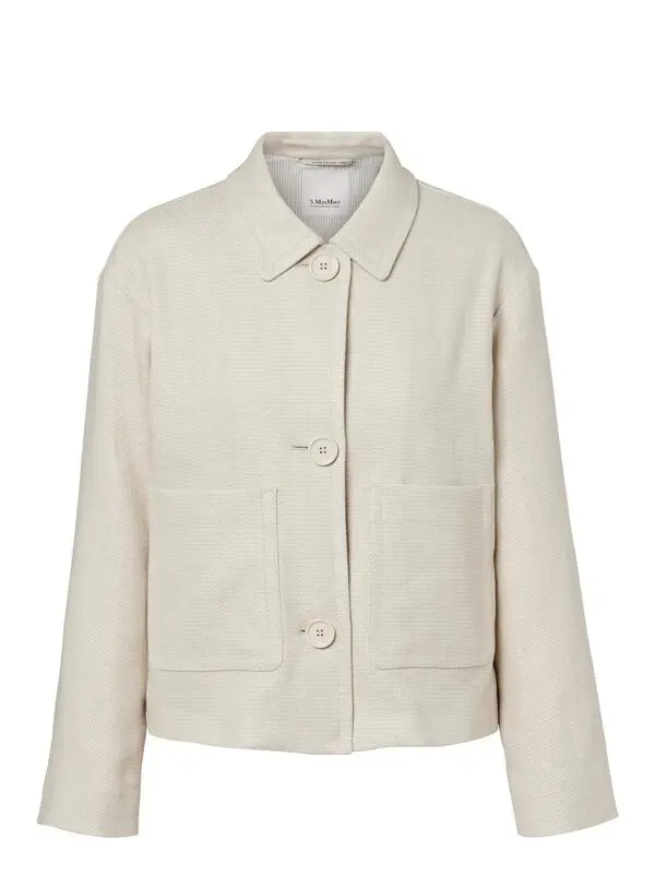 Max Mara Dattero Linen And Cotton Jacket - Beige
