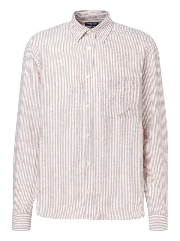 Frescobol Carioca Telles Striped Linen Shirt - Beige