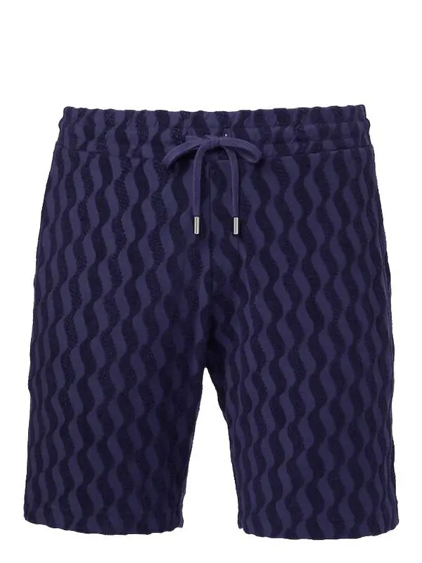 Frescobol Carioca Augusto Cotton-blend Terry Shorts - Blue