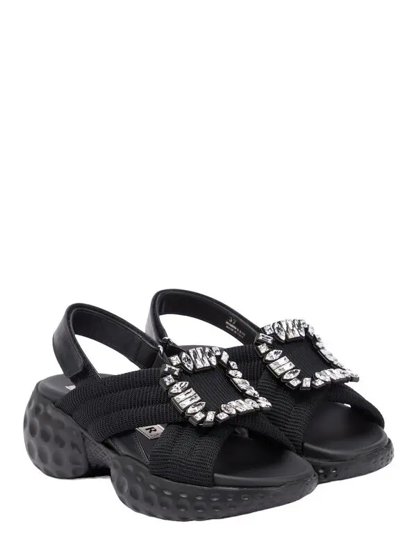 ROGER VIVIER Embellished Strappy Sandals - Black