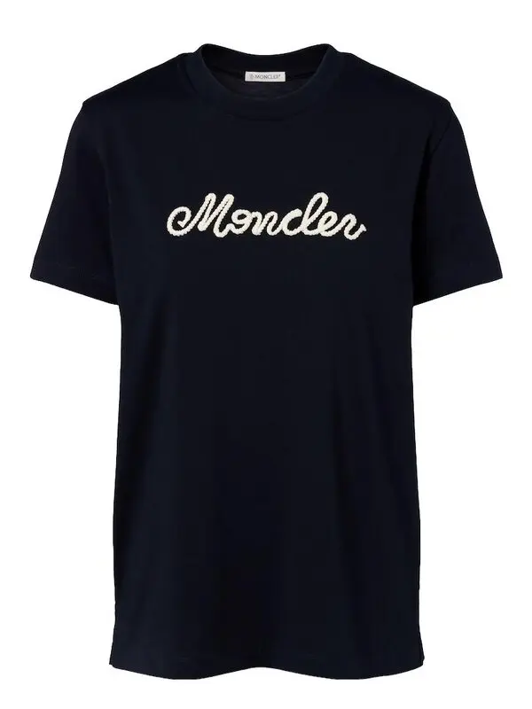 Moncler Logo Cotton Jersey T-shirt - Blue