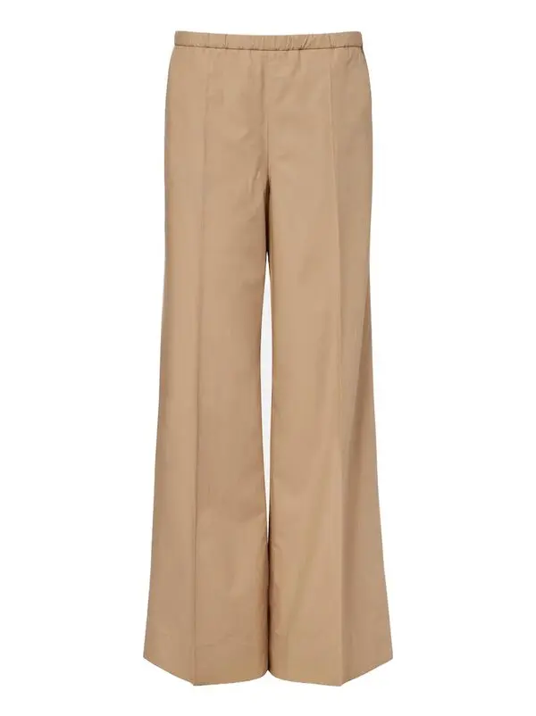 Moncler Cotton Wide-leg Trousers - Beige