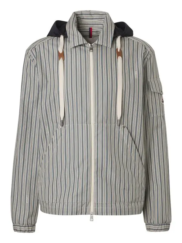 Moncler Havas Striped Cotton Blouson Jacket - Blue