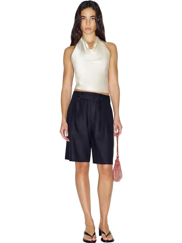 REFORMATION Drew Linen Short - Black