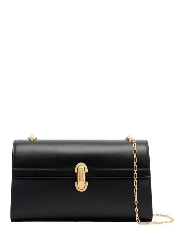 Savette Symmetry Chain Mini Leather Crossbody Bag - Black